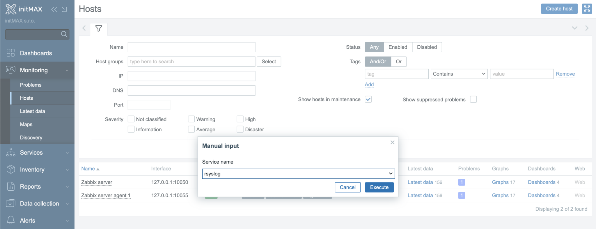 Frontend Scripts and Sudo in Zabbix - initMAX s.r.o.