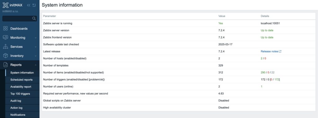 Frontend Scripts and Sudo in Zabbix - initMAX s.r.o.