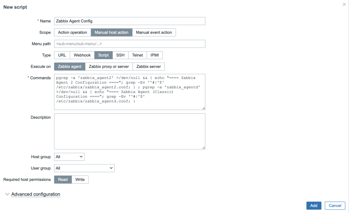 Frontend Scripts and Sudo in Zabbix - initMAX s.r.o.